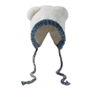 Generic M&uuml;Tze - Oreilles dhiver chaudes pour femme - Avec cache-oreilles - Color&eacute; - Pour femme - Doux et moelleux, Blanc (01), taille unique