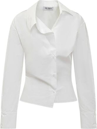 The Attico Femme, Blouses et Chemises, Blanc, Taille: 38 FR Asymmetric Cotton Poplin Shirt