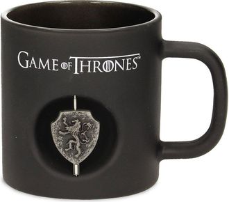 SD toys SD Toys - Mug Game of Thrones - Lannister Verre Noir Logo rotatif - 8436546897545