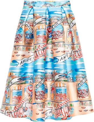 Alessandro Enriquez Femme, Jupes, Multicolore, Taille: 40 FR Printed Midi Skirt