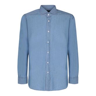 Dell'Oglio Homme, Chemises, Bleu, Taille: M Chemise Bleue pour Homme &Eacute;l&eacute;gante