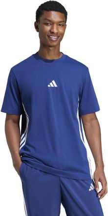 adidas Herren Essentials Single Jersey 3-Streifen T-Shirt, Dunkelblau/Wei&szlig;, Mittel