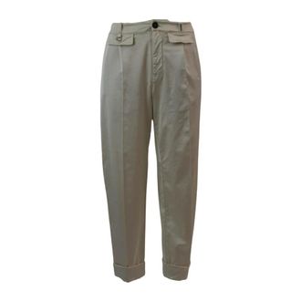 High Beige Ma&szlig;geschneiderte Satinhose - - Trousers - Damen - Beige - XS