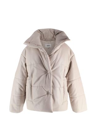 Nanushka Beige Hide Faux Leather Puffer Coat Size XS
