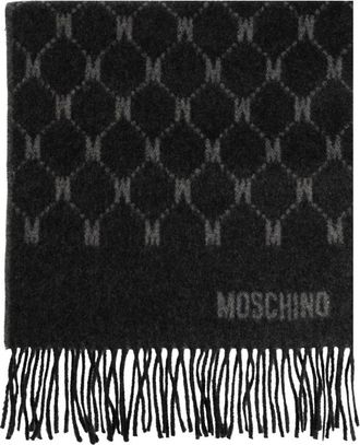 Moschino Kaschmirschal mit Monogramm - - Accessories - unisex - Grau - ONE SIZE