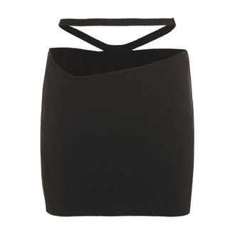 ADĀMO Andrea Adamo Gerippter Strick-Minirock mit Cut-Out - - Skirts - Damen - Schwarzk - M