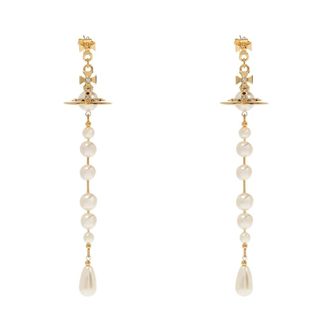 Vivienne Westwood Femme, Accessoires, Jaune, Taille: ONE Size Boucles doreilles pendantes Perle Cass&eacute;e