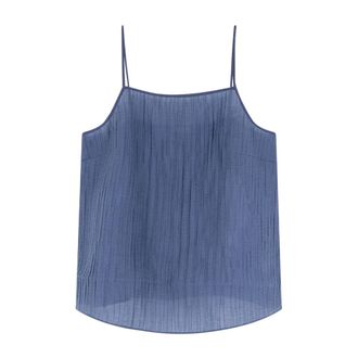 Joseph &Auml;rmelloses Oberteil mit geradem Ausschnitt - - Tops - Damen - Blau - XS