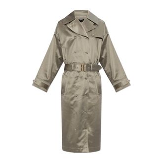 Willy Chavarria Femme, Manteaux, Vert, Taille: 40 FR Trench Coat Avec Ceinture