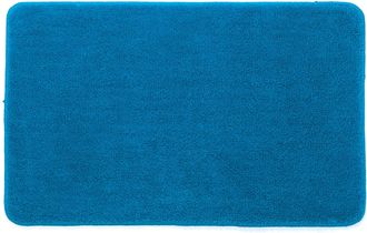 Spirella Badteppich Badematte Duschvorleger Hochflor | flauschig | rutschhemmend | geeignet für Fußbodenheizung | 50x80 cm | Blau, Polyester, Blue, 50x80x1.2 c