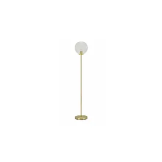 Wadiga Lampadaire r&eacute;tro en m&eacute;tal dor&eacute; et globe en verre transparent - 150cm