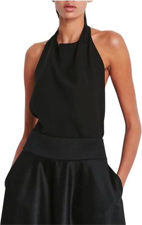 Wardrobe.NYC Wardrobe.nyc, Femme, Tops, Noir, Taille: 40 FR Halter Ruched Silk Blouse