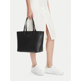 Tommy Hilfiger Handtasche Tommy Hilfiger Th Logotape Tote AW0AW17449 Schwarz