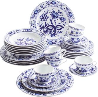 Kahla Rossella Zwiebelmuster Kombiservice 30tlg. | Geschirrset für 6 Personen mit Zwiebelmuster Dekor aus Porzellan