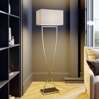 Lucande [GEBRAUCHT] B-Ware Lucande Evaine Stehleuchte Lampe Leuchte Stehlampe Ip20 E27 Wei&szlig;er Schirm Ch584