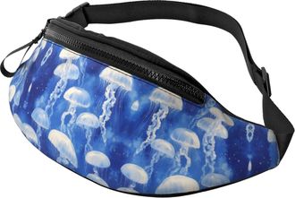 Generic Atmungsaktiv Waist Fanny Pack Abstrakter Quallendruck Sporttasche Waist Fanny Pack Umh&auml;ngetaschen F&uuml;r Damen Spazieren Laufen 14X35Cm