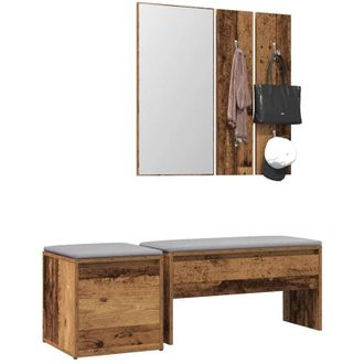 vidaXL Vidaxl - Ensemble de meubles de couloir vieux bois bois ding&eacute;nierie