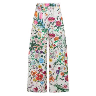 Gucci Bedruckte Seiden-Twill-Freizeithose - - Trousers - Damen - Mehrfarbig - M