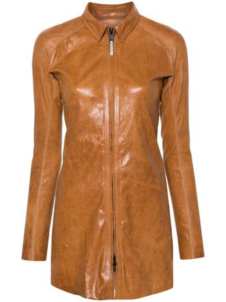 Isaac Sellam Experience veste en cuir à fermeture zippée - Marron