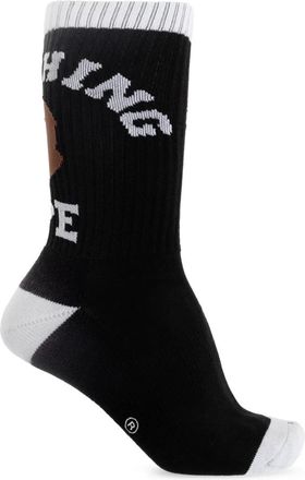 A Bathing Ape A Bathing Ape, Homme, Sous-vêtements, Noir, Taille: L Logo Socks