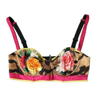 Dolce & Gabbana Femme, Tops, Multicolore, Taille: 36 FR Top Crop Bustier en Soie et Fleurs