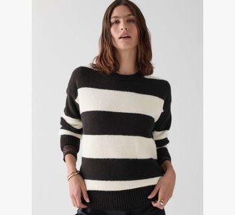 Kate Spade New York Kate Spade Gestreifter Pullover f&uuml;r Frauen in Schwarz/Creme, Gr&ouml;&szlig;e: XS | Alpaca