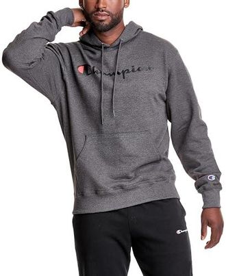Champion Powerblend Graphic Hoodie Sweatshirt &agrave; Capuche, Script Bruy&egrave;re Granite, XS Homme