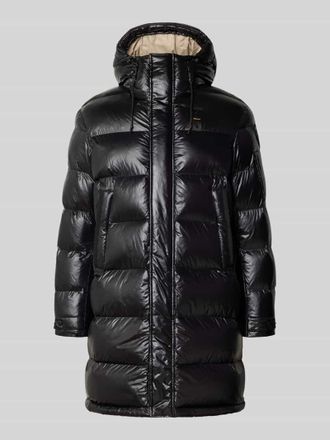 Blauer Steppjacke mit Kapuze und Eingrifftaschen Modell ALDRICH