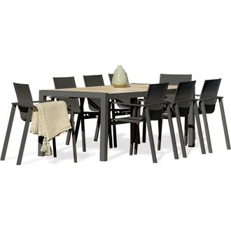 DCB Garden Venise - Ensemble repas de jardin 8 places avec plateau c&eacute;ramique Dcb Garden