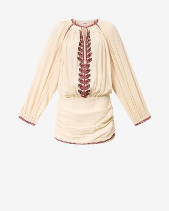 Isabel Marant Robe Ludy - Femme - Beige-red - Taille 34 - Marant &Eacute;toile