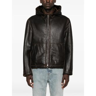 Salvatore Santoro Sheepskin Hooded Jacket - Brown