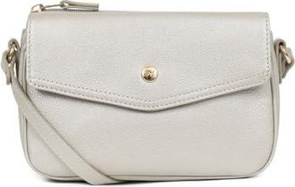 Pellet Sac porté travers - Cuir - Compatible téléphone portable - Pour Femme - Collection Luna - Argent