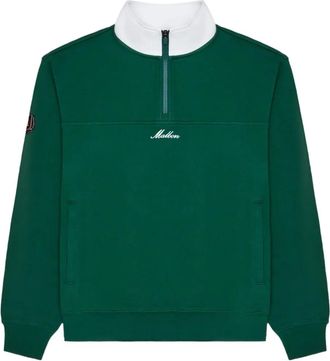 Malbon Golf sweat brodé à col zippé - Vert