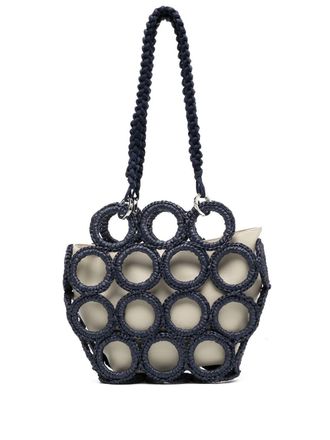 0711 sac à main à design tressé - Bleu