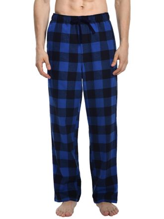 Nutria Herren Pyjamahose aus Flanell, 100% Baumwolle Kariert Weiche Schlafanzughose Warm Loungehose Nachtwäsche U06