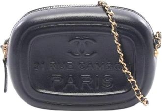 Chanel Pre-owned Mini Camera Bag Sac bandouli&egrave;re en cuir dagneau - Femme - Pre-owned - Noir - Taille: ONE Size