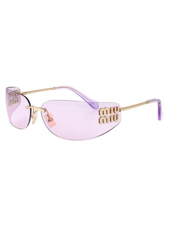 Miu Miu Womens Sunglasses Pale Gold Metal