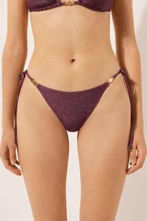 Calzedonia Brazilian-bikinihose Mit Schmalen B&auml;ndchen Golden Glow Bordeaux