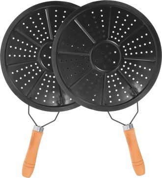 Cabilock 2St Dämmplatten Wärmediffusor für Elektroherd Grill Stativ Kaffeematte Flammendiffusor Isoliermatte für die Küche Kochpads mit Holzgriffisolierung Ros