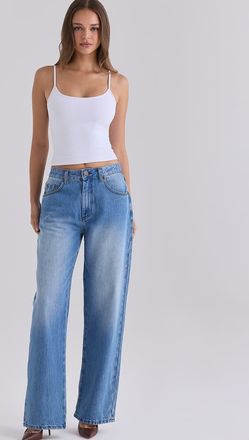 House of CB The Slim - Jean droit coupe boyfriend - Bleu clair d&eacute;lav&eacute;