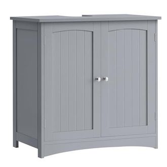 Vasagle Waschbeckenunterschrank, Unterschrank, Badezimmerschrank, 40 x 70 x 70 cm, 2 Türen, Badschrank, höhenverstellbare Ablage, Taubengrau BBC011G01