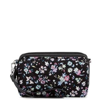 Vera Bradley Sacoche Sac à bandoulière tout-en-un en coton avec protection RFID, Botanical Ditsy, Taille unique