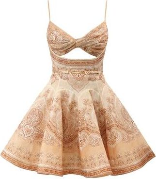 Zimmermann Mini robe torsad&eacute;e Luna en lin et soie