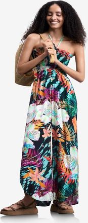 Desigual Jumpsuit in Schwarz mit tropischem Muster