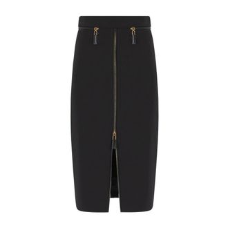 Elisabetta Franchi Zipped Midi Skirt - - Skirts - Damen - Schwarzk - S
