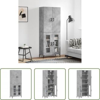 vidaXL vidaXL Betonfarbe - Highboard Betongrau 69,5x34x180 cm Holzwerkstoff
