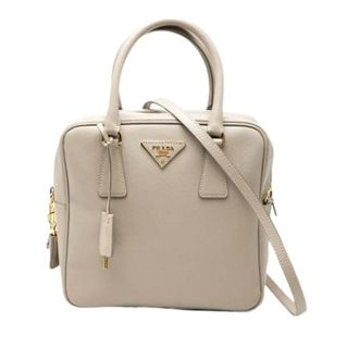 Prada Sac &agrave; main vintage en cuir doccasion - Femme - Pre-owned - Beige - Taille: ONE Size