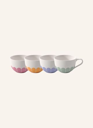 Villeroy & Boch Cappuccino-Tasse, 4-Teilig Fleur Couleur weiss