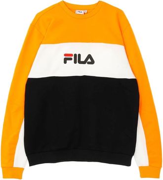 Fila Herren Leichter Crewneck Sweatshirt Schwarz/Orange/Wei&szlig; - - Sweatshirts & Hoodies - Herren - Mehrfarbig - XS