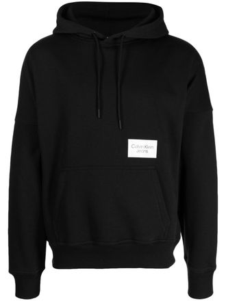 Calvin Klein hoodie colour block &agrave; logo imprim&eacute; - Noir